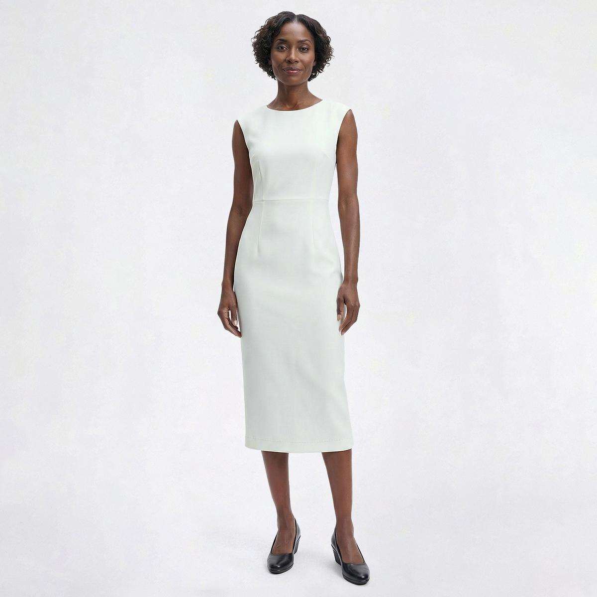 Click here for Womens Kasper Sleeveless Solid Sheath Dress prices